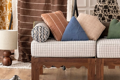 KUFRI Funky Samosa Chambray Pillow